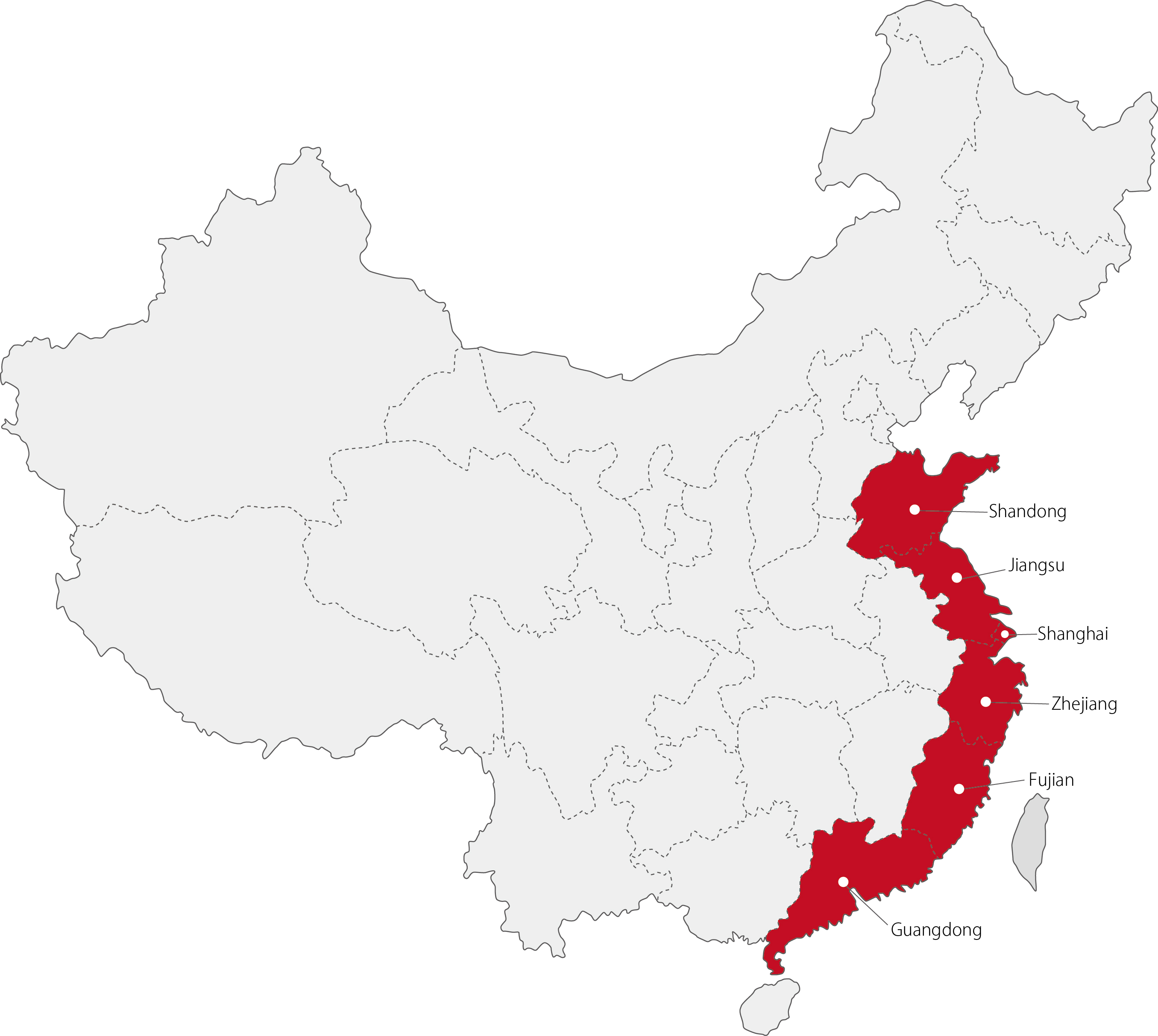 Coverage area map names - China 2 West Services Ltd